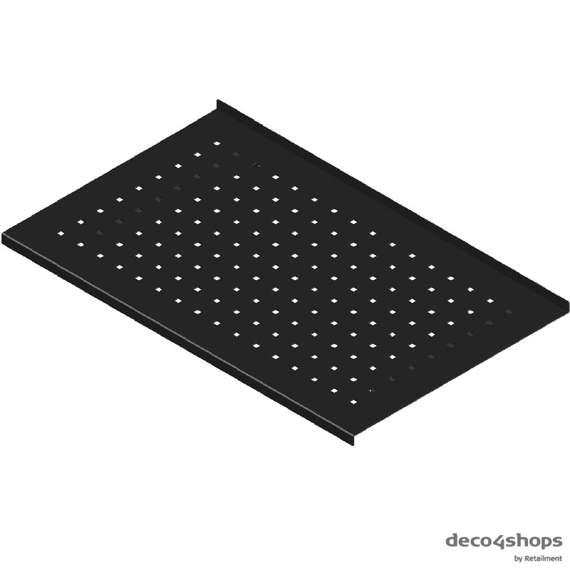 Perforeret metalhylde, 60x36cm. Sort - Deco4shops